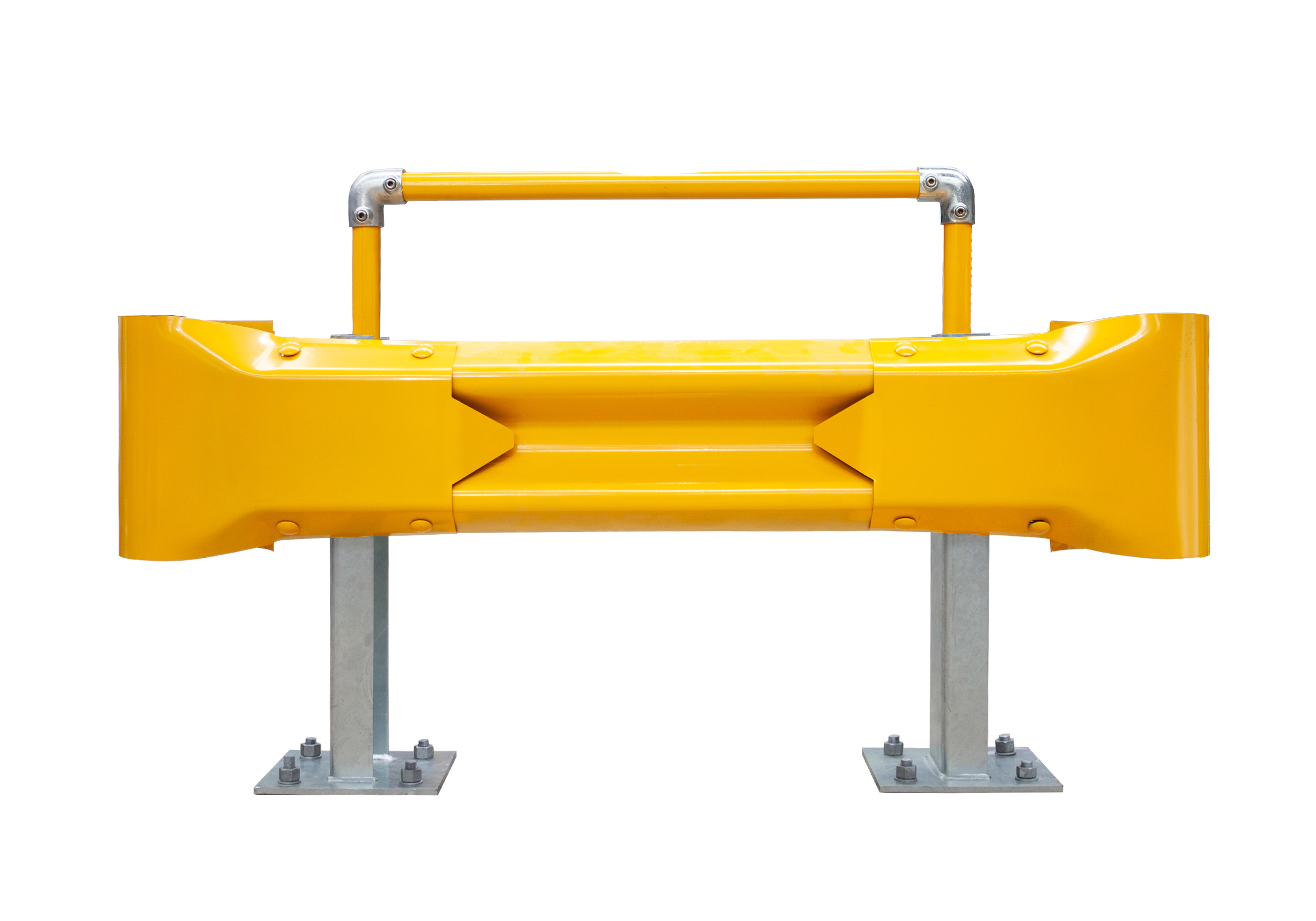 1m Guardrail kit with yellow rail, bullnoses and handrail