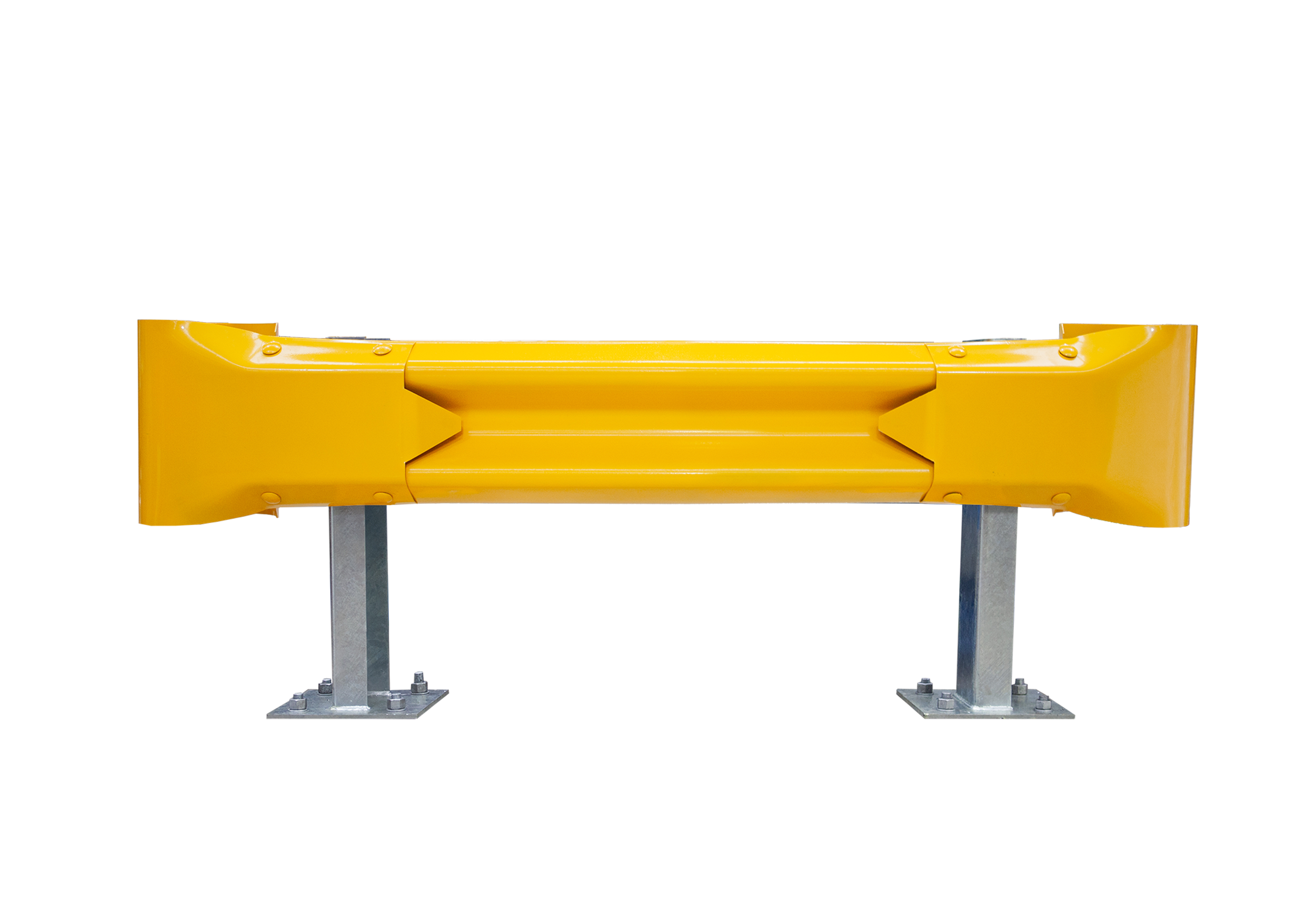 1.5m Guardrail kit with yellow rail and bullnoses