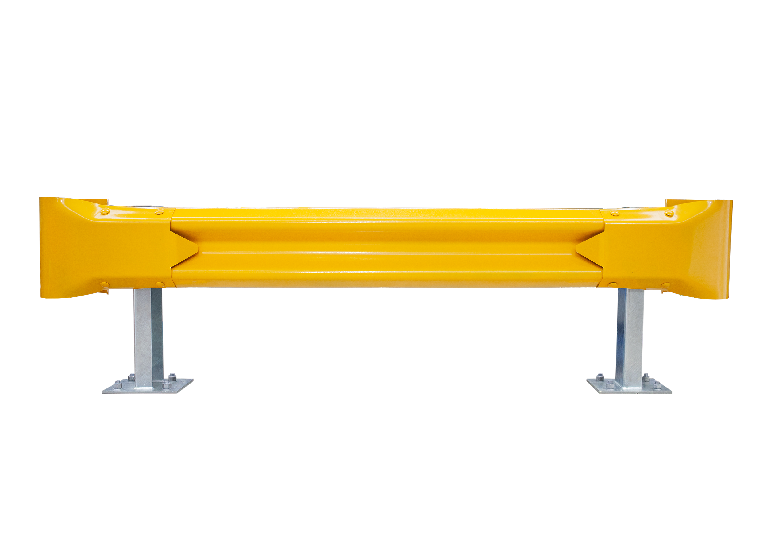 2m Guardrail kit with yellow rail and bullnoses