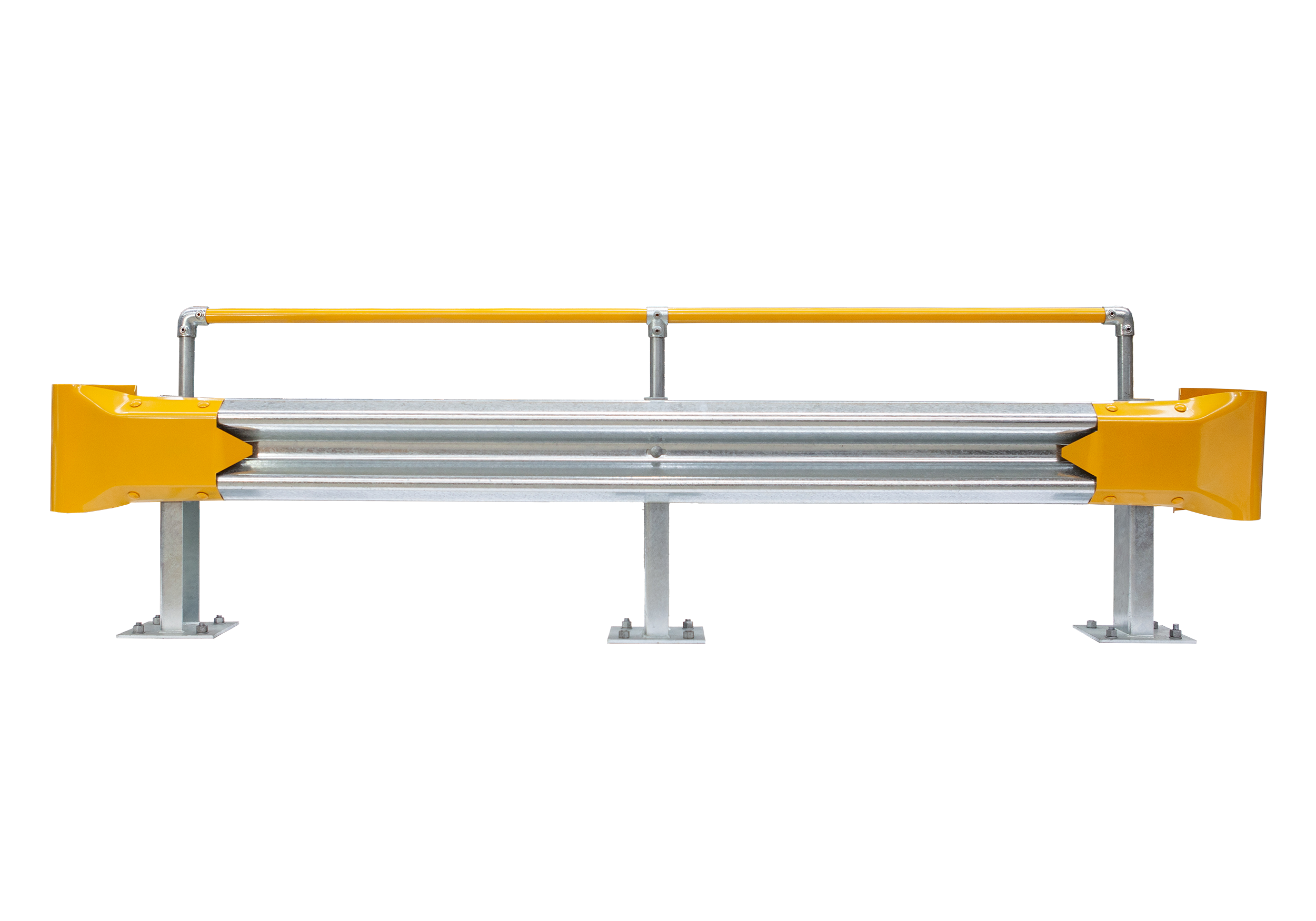 3m Guardrail kit with yellow bullnoses and handrail
