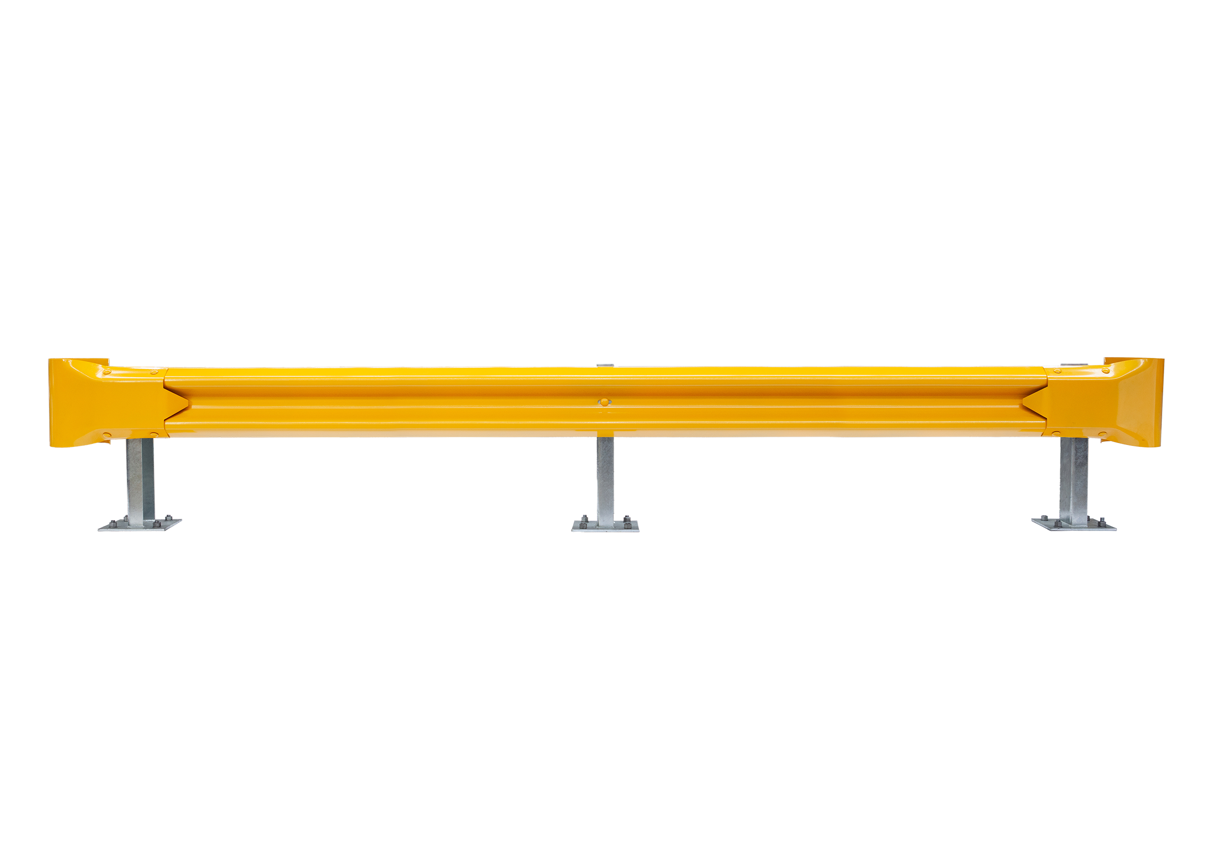 3.81m Guardrail kit with yellow rail and bullnoses